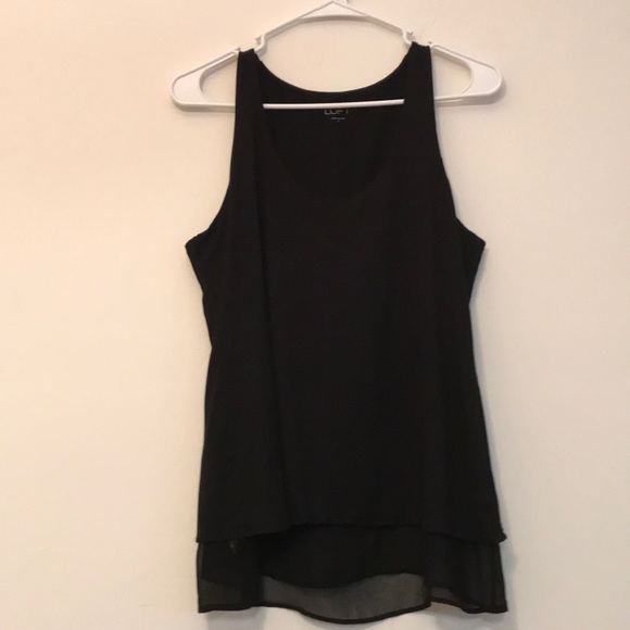 LOFT | Tops | Loft Black Tank Sheer Bottom | Poshmark